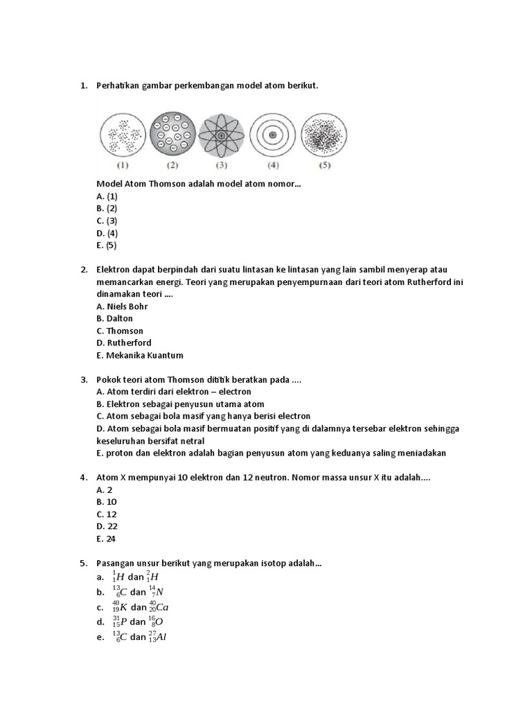 Contoh Soal Teori Atom | PDF