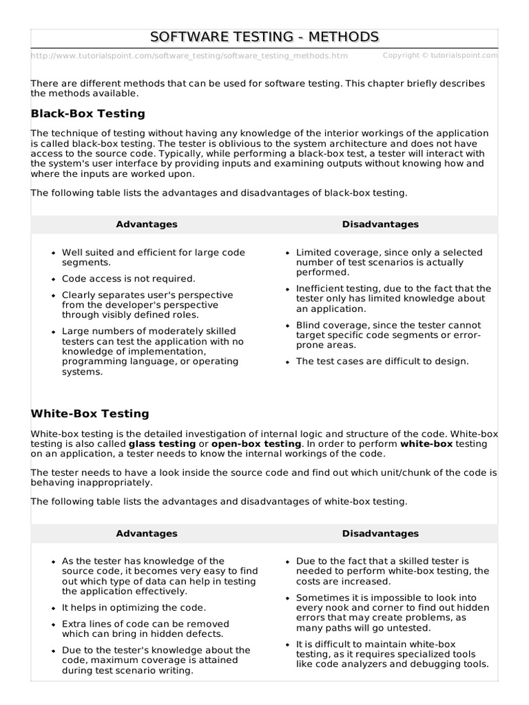 Software Testing Methods | PDF | Software Testing | Source Code
