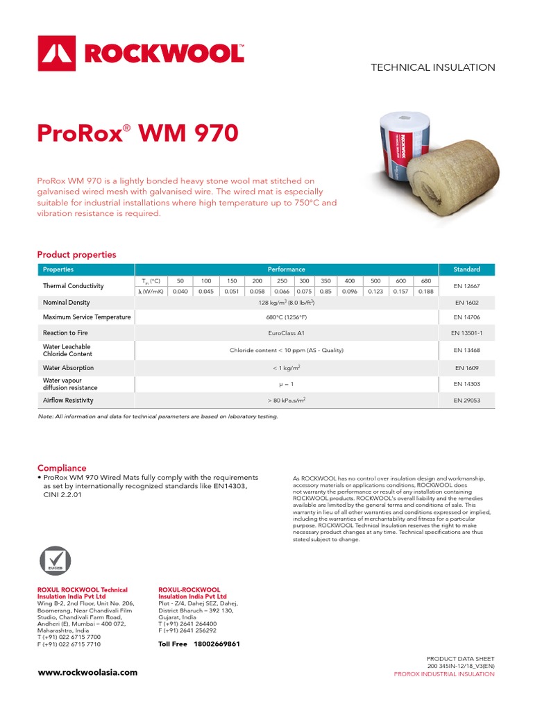 Prorox wm970 en - in | PDF | Thermal Insulation | Applied And ...