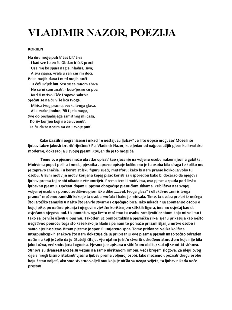 Vladimir Nazor, Poezija | PDF