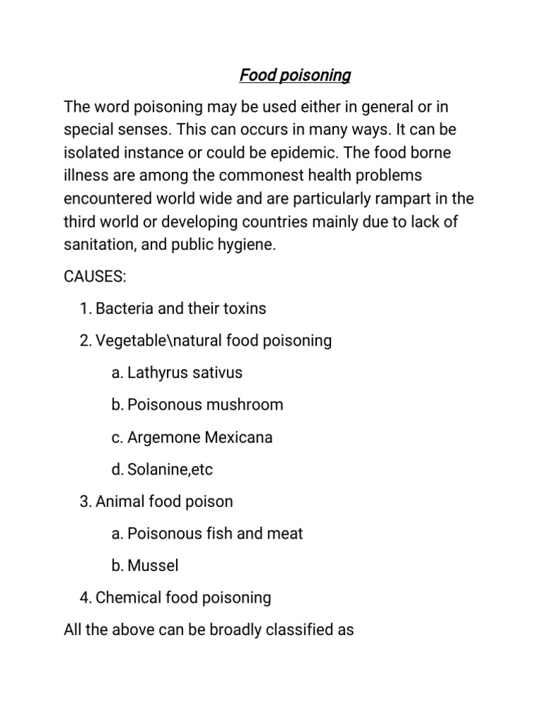 Food Poisoning | PDF | Foodborne Illness | Infection
