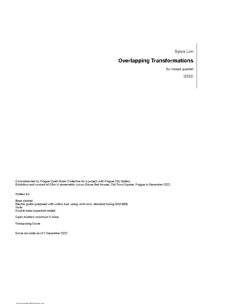 Sylvia Lim - Overlapping Transformations | PDF | String Instruments ...