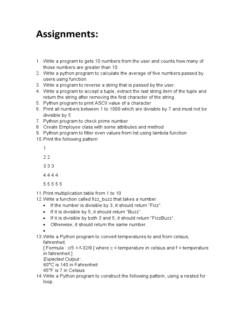 20 Assignments For 3 Months | PDF | Teaching Methods & Materials