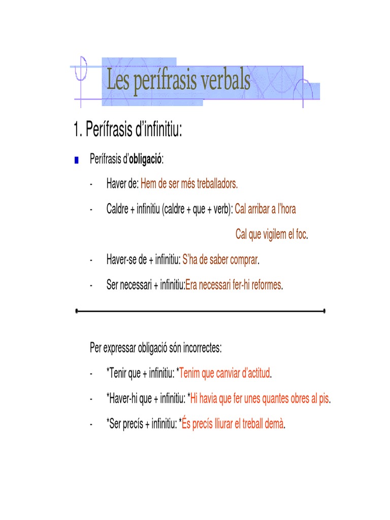 Les Perifrasis Verbals | PDF