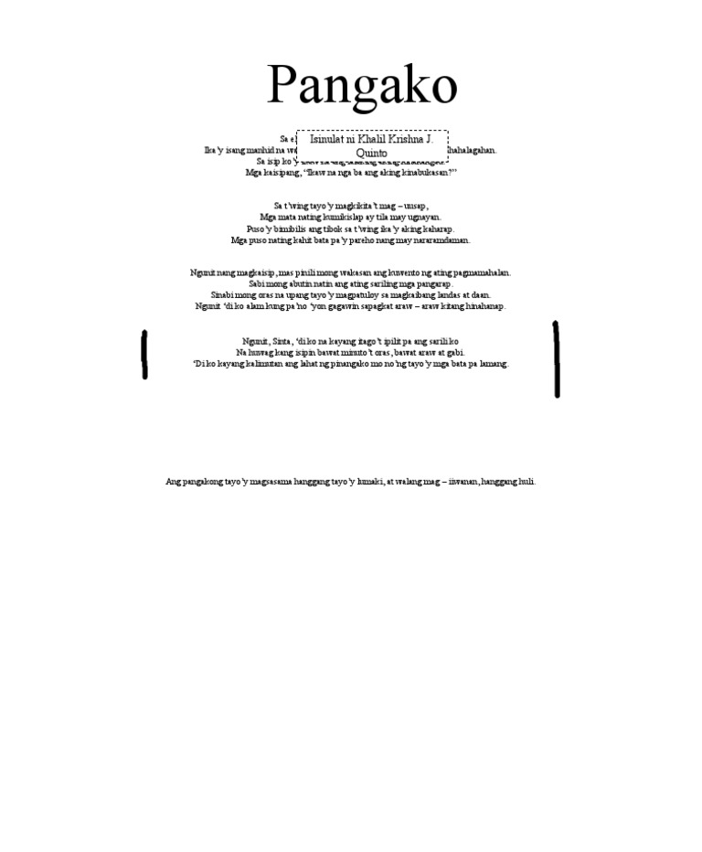 Pangako | PDF