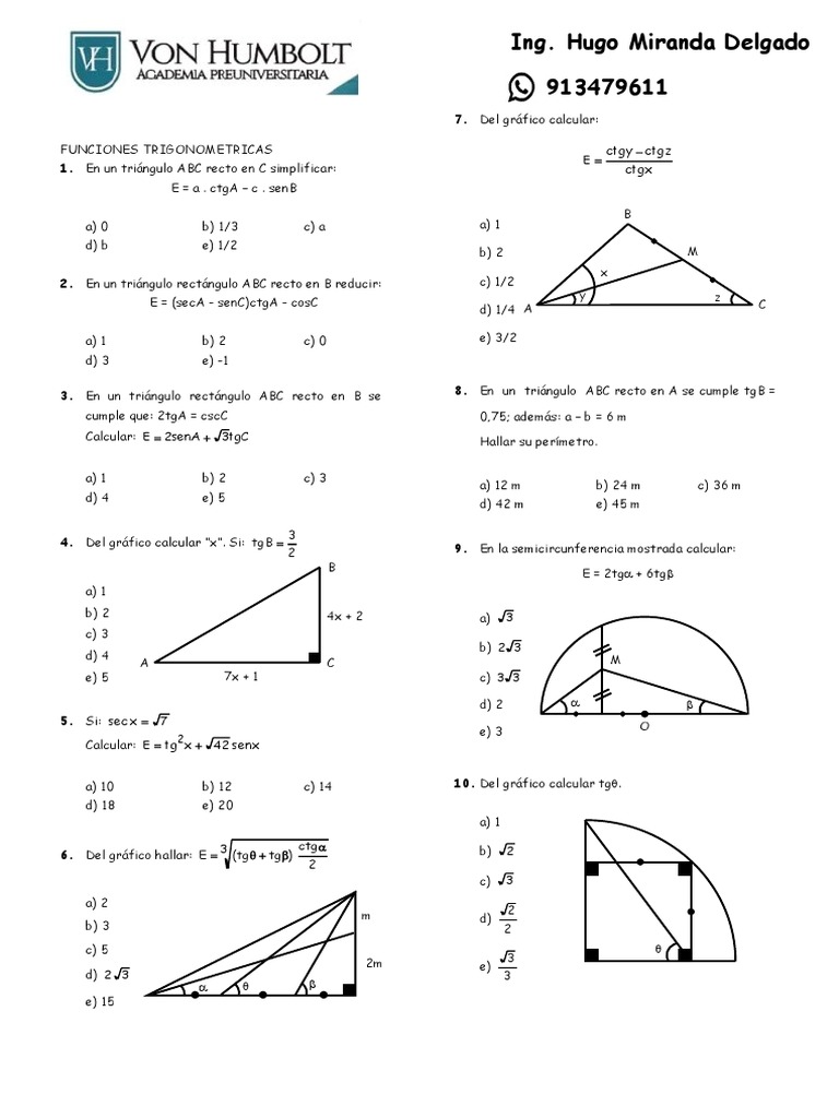 Funciones Trigonometricas | PDF | Geometría Elemental | Geometría del plano euclidiano