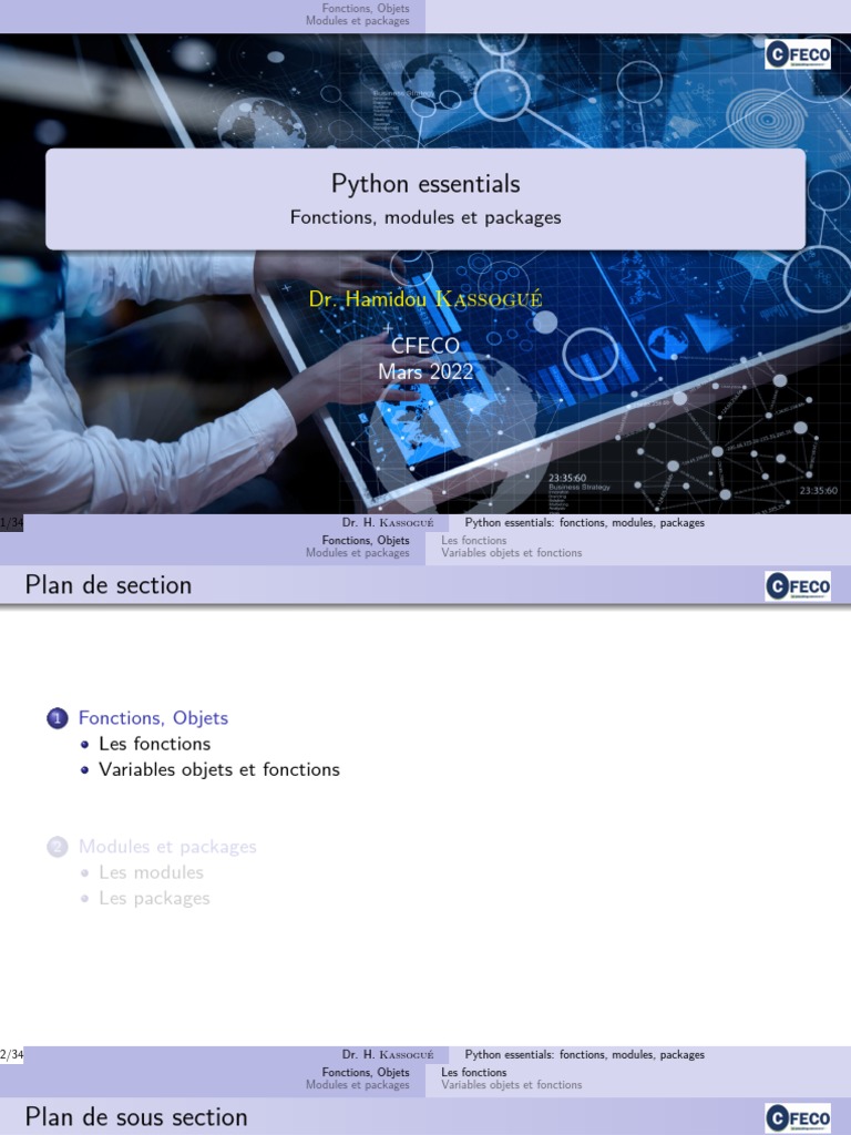 Python - Essentials (p2 - Fonctions, Modules, Packages) | PDF | Python (Langage de programmation ...