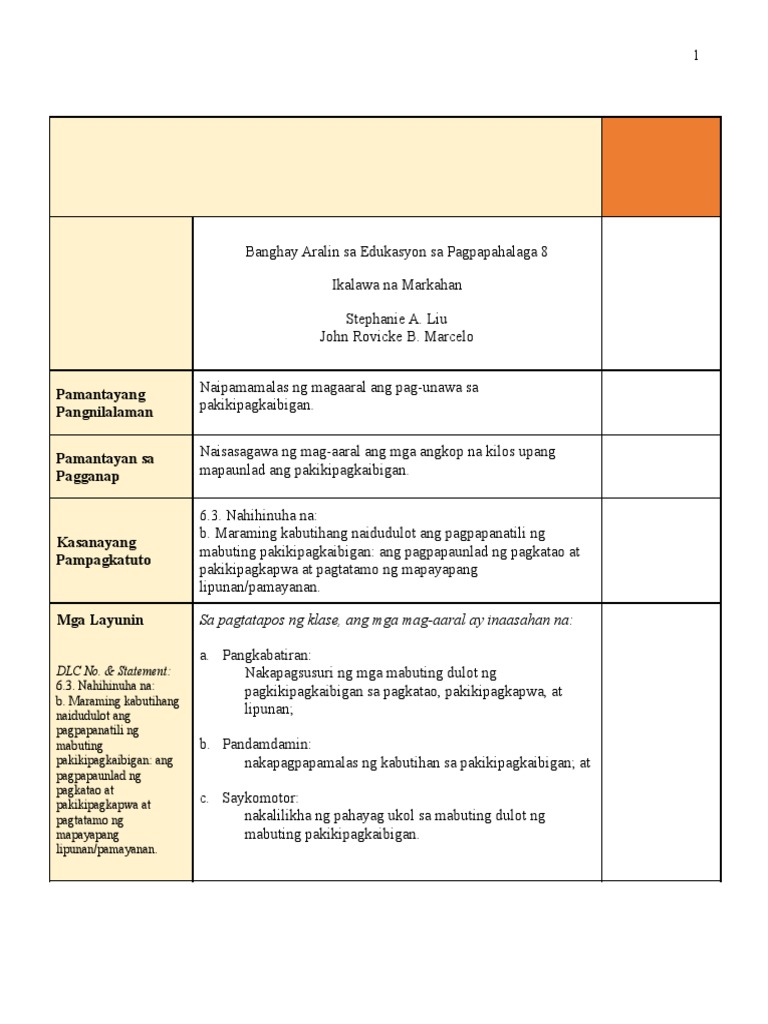 Final Lesson Plan For Teaching Demonstration | PDF