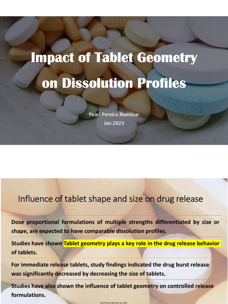 Dissolution Tablet Shape | PDF | Tablet (Pharmacy) | Pharmacology