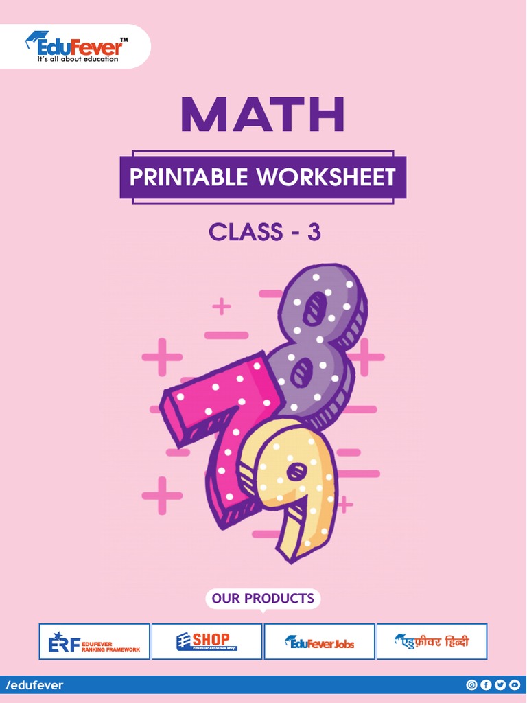 Class 3 Math Printable Worksheet 12 | PDF | Numbers | Geometric Objects