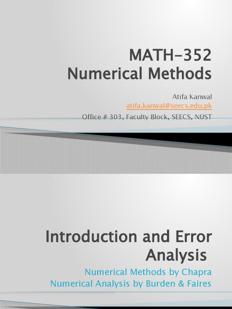Lec 1 Error Analysis | PDF | Numerical Analysis | Significant Figures