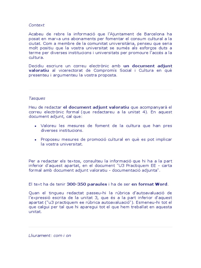 Exercici Expressió Escrita C2 Català | PDF