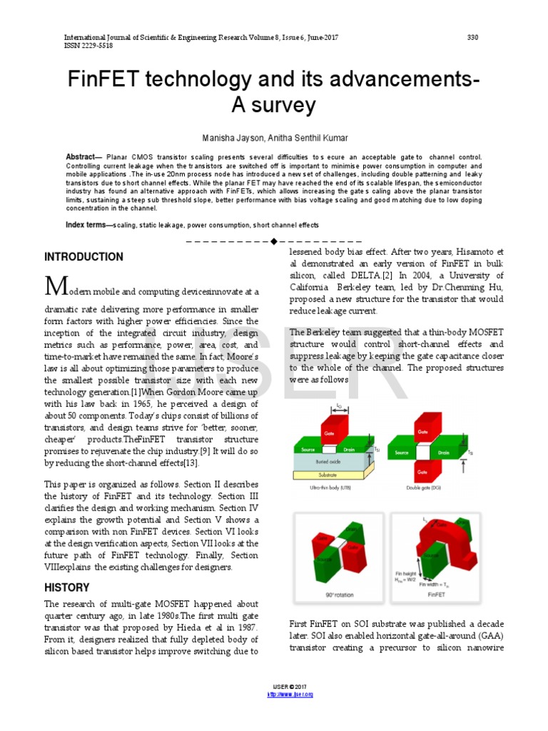 FinFET Technology and Its Advancements A Survey | PDF | Field Effect ...