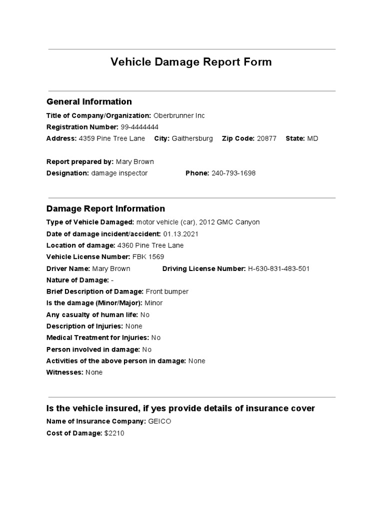 02 Damage Report | PDF