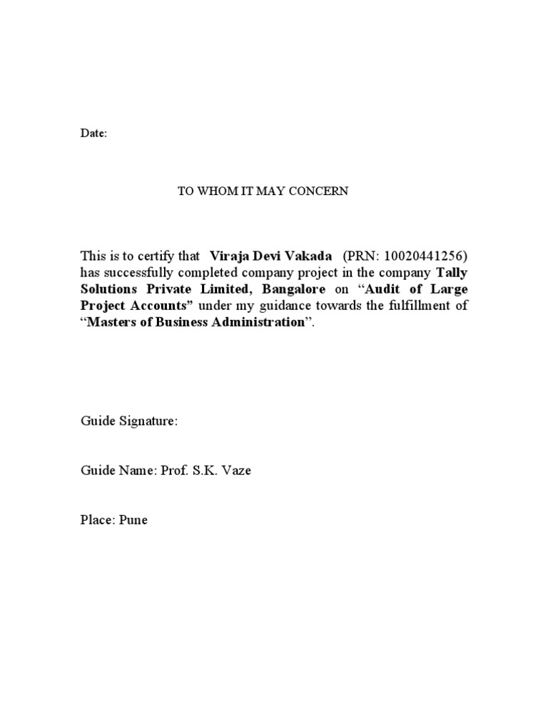 Guide Certificate | PDF