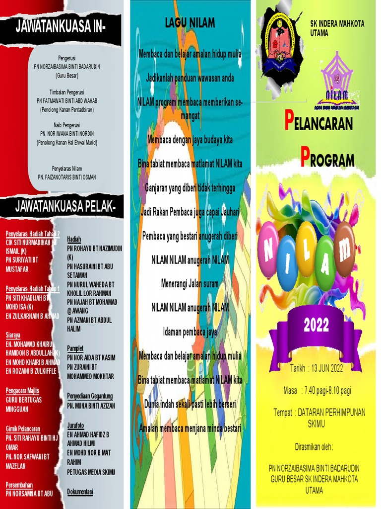 PAMPLET PELANCARAN NILAM 2022 (Edit) | PDF