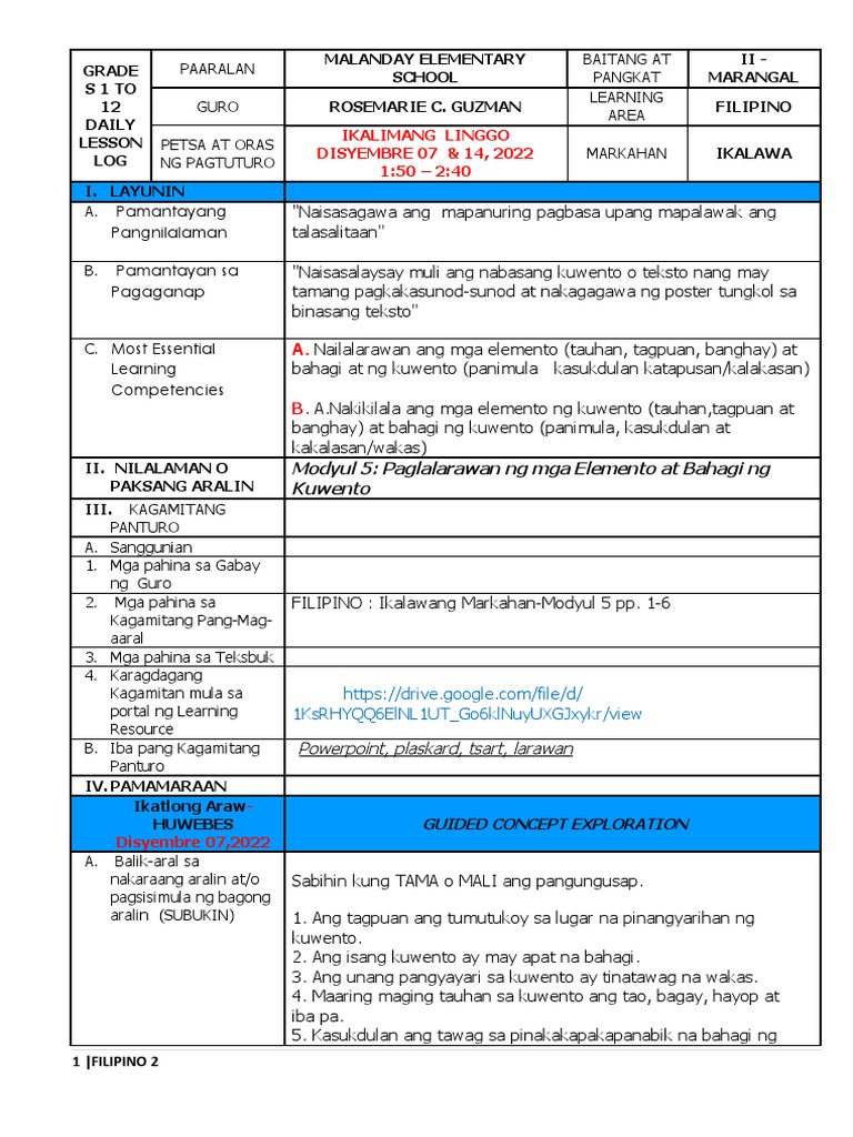 Guzmanj Filipino-Dll Q2-W5 | PDF