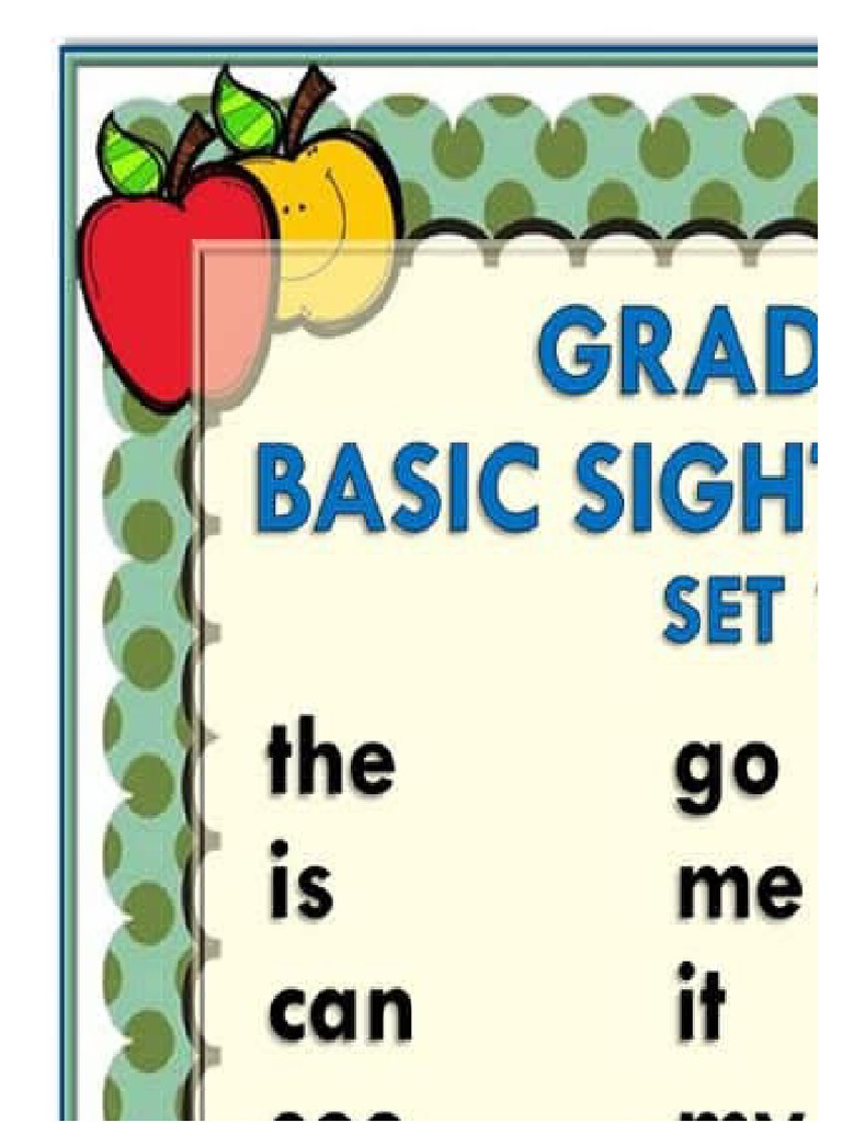 Basic Sight Words | PDF