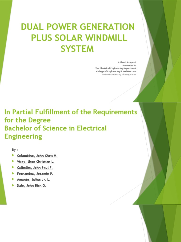 Dual Power Generation Solar Plus Windmill System Chapter 1 Finale | PDF
