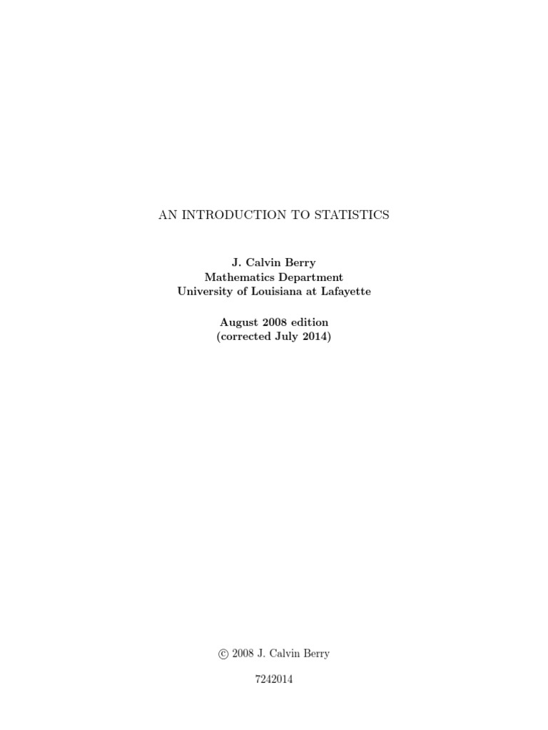 Berry Statbook All | PDF | Statistical Inference | Level Of Measurement