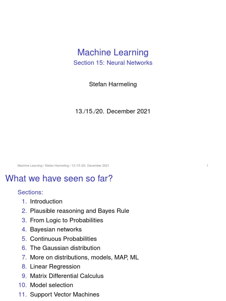 ML Section15 Neural Networks | PDF | Mathematics | Systems Theory