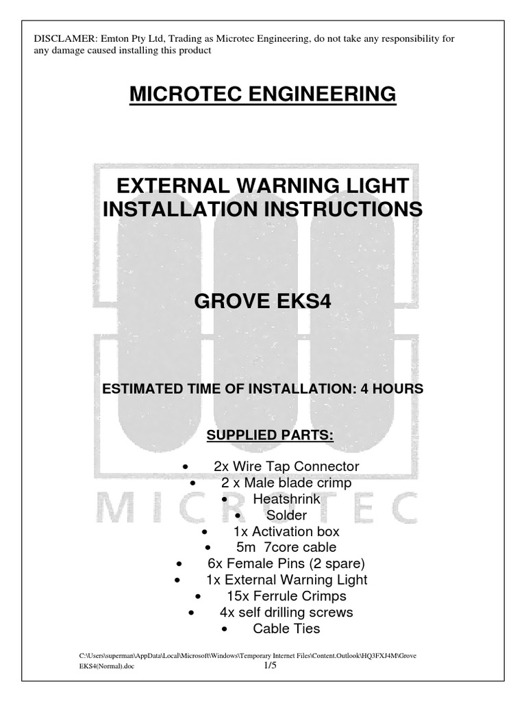 Grove EKS4 Normal | PDF | Electrical Connector | Electrical Engineering