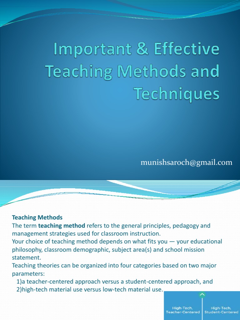 Important Effective Teaching Methods and Techniques | PDF | Teaching ...