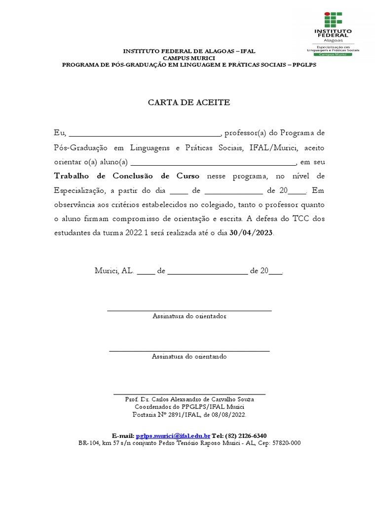 Carta de Aceite Ppglps 2022 | PDF