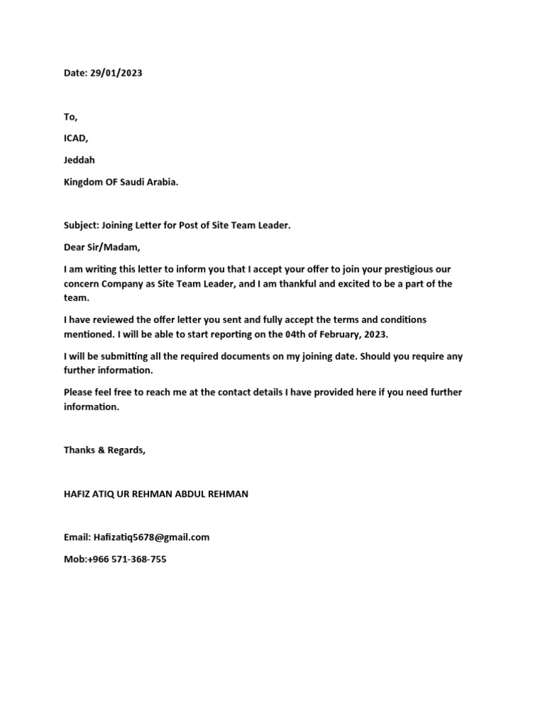 Acceptance Letter | PDF