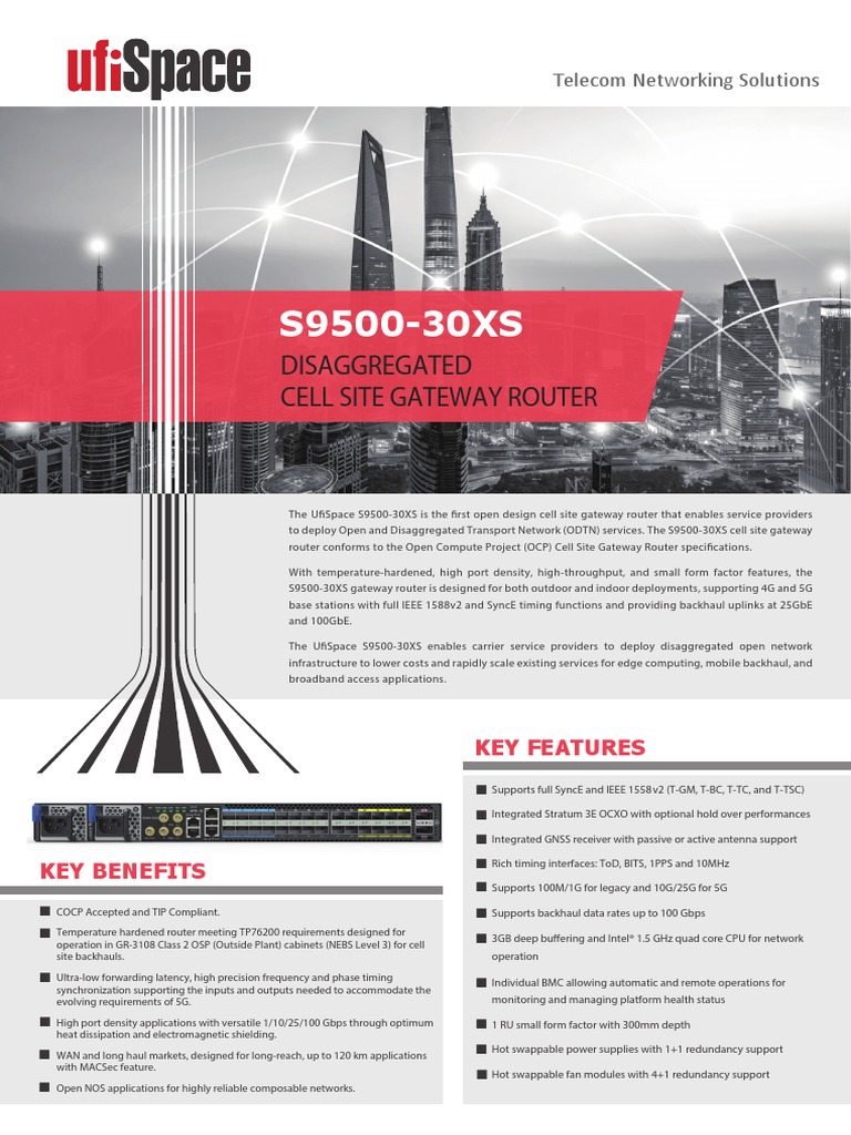 Ufispace 9500 30XS Datasheet | Download Free PDF | Router (Computing ...