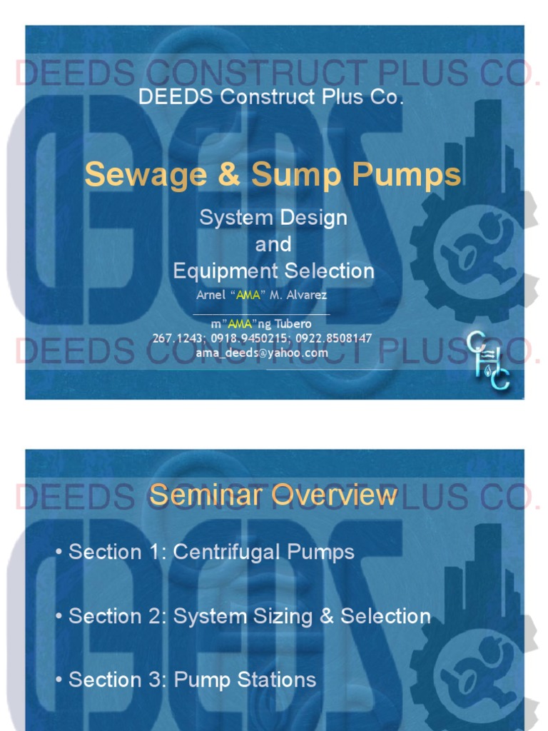 08 DEEDS-Sump-Pump-Sizing | PDF | Pump | Plumbing