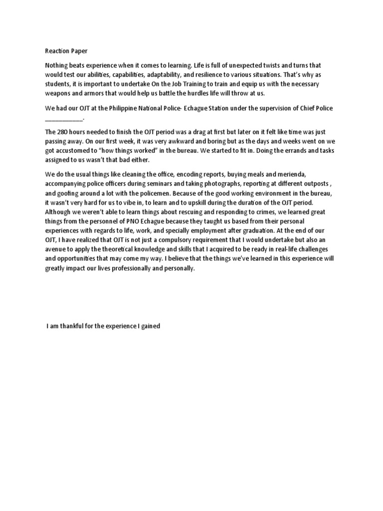 Reaction Paper | PDF