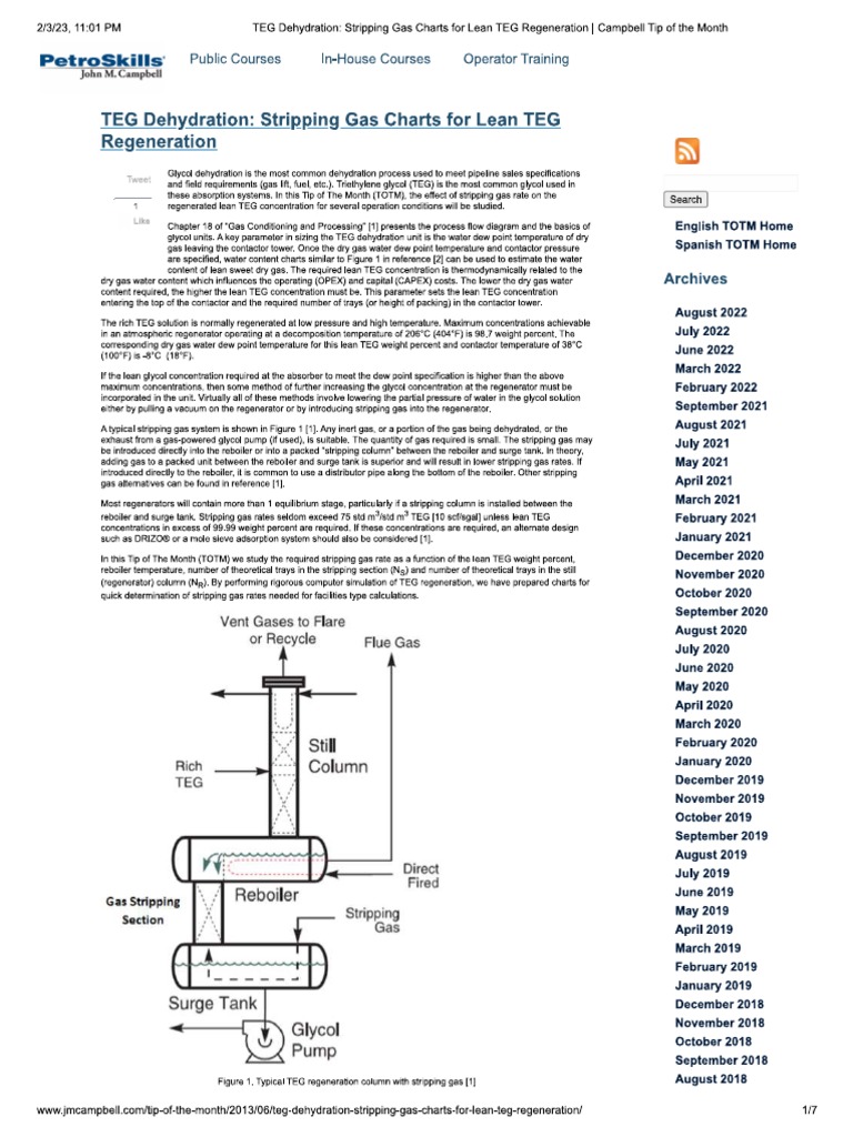 Stripping Gas TEG | PDF