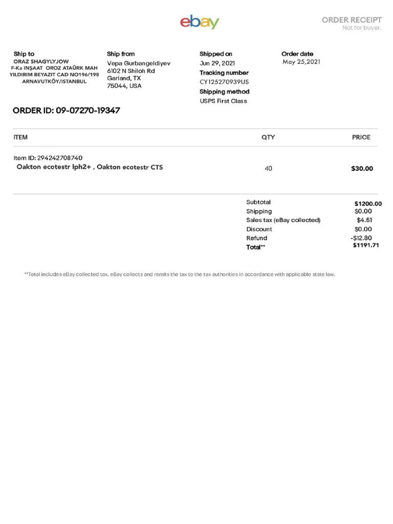 Ebay Invoice PDF | PDF