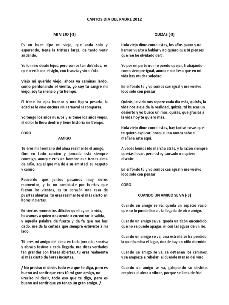 Cantos Dia Del Padre 2012 Pdf