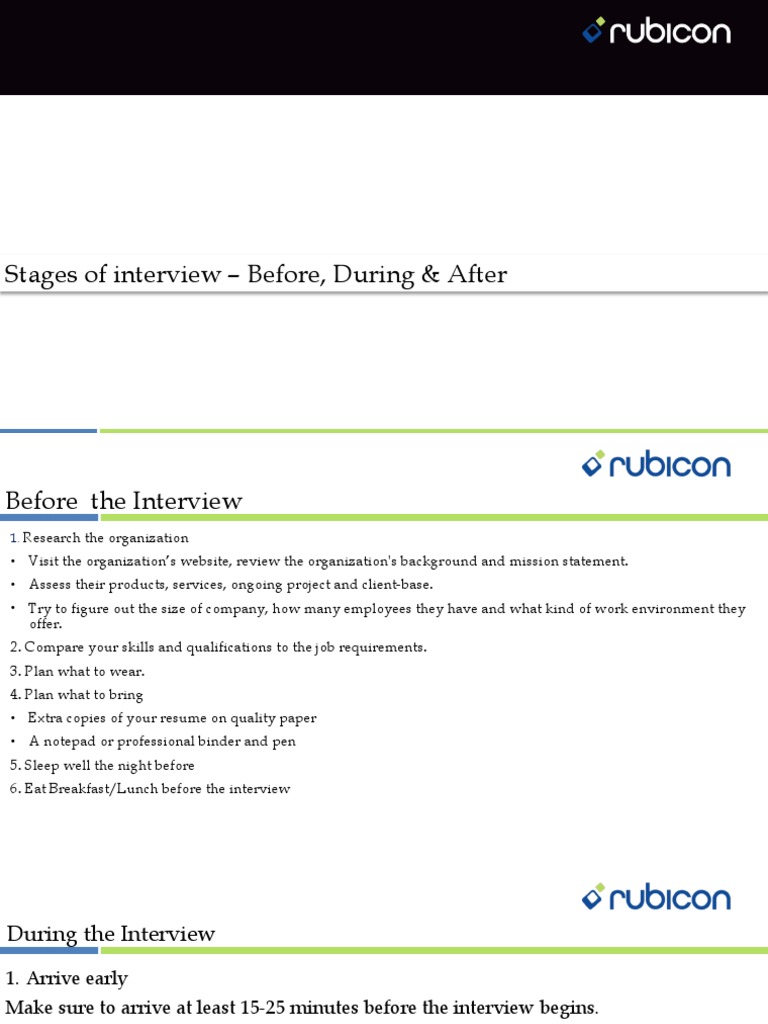 Rubicon-Stages of Interview | PDF