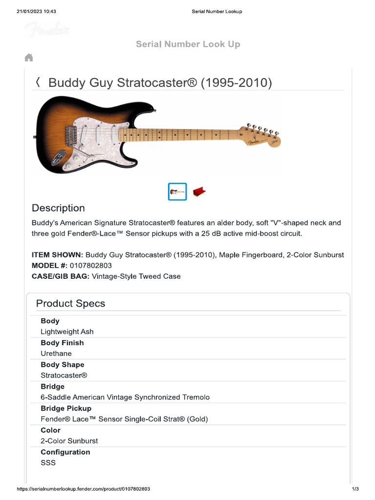 Fender Buddy Guy Signature | PDF