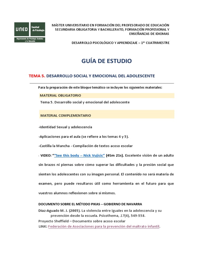 Tema 5 Guia de Estudio 2020 2021 | PDF