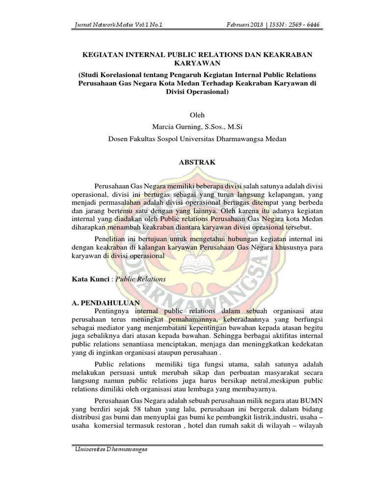 Kegiatan Internal Public Relations Dan Keakraban Karyawan | PDF