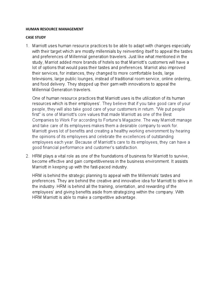 Marriott HR Strategies for Millennials | PDF
