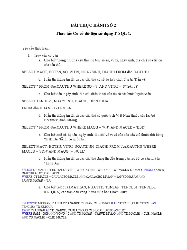 CSDL - Bai2 +3 | PDF