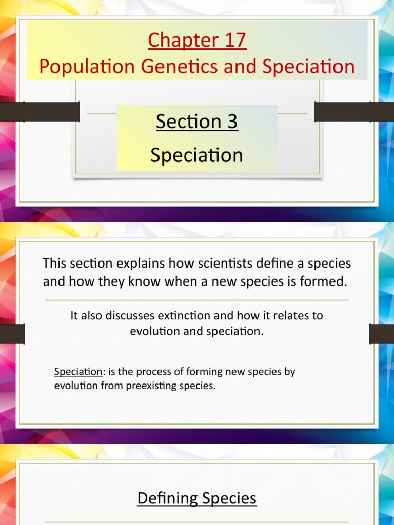 Chapter 17, Section 3 | PDF | Species | Hybrid (Biology)