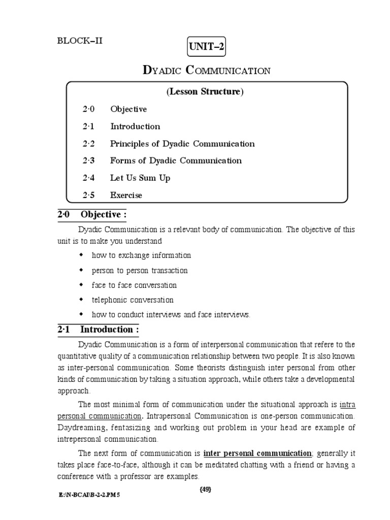 BCA Paper-I Block-2 Unit-2 | PDF | Communication | Conversation