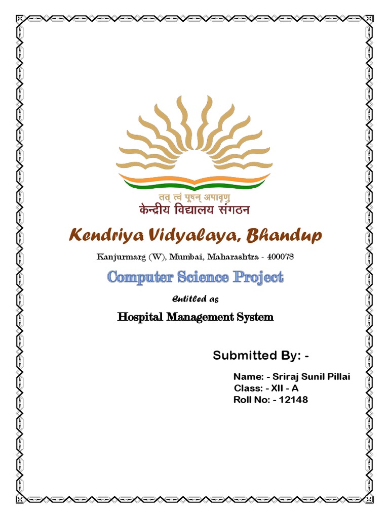 Cs Project Hospital Management 2022 | PDF | User (Computing) | Software