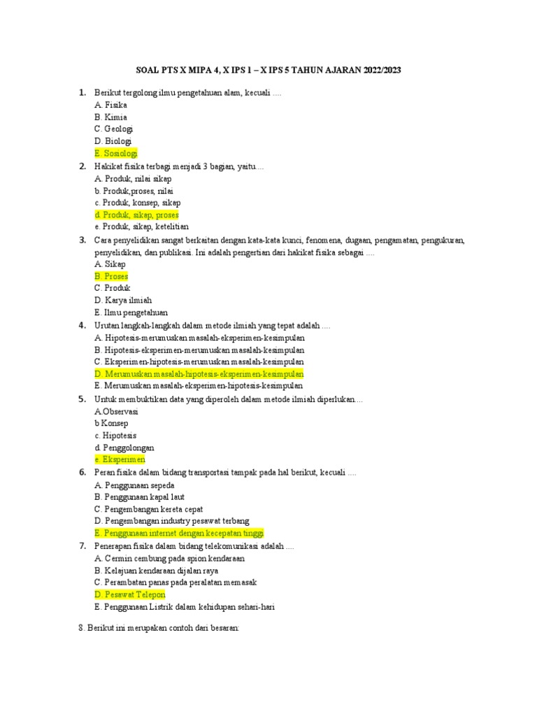 Soal PTS Fisika | PDF