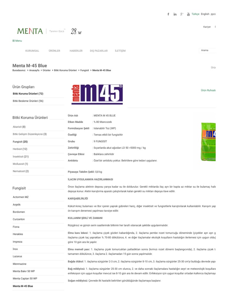 Menta M-45 Blue - Menta Tarım | PDF