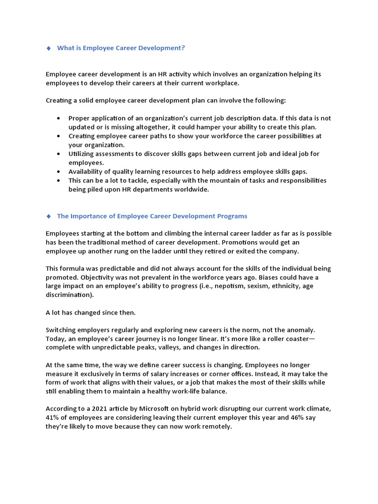 Career Development Programs | PDF | Employment | Leadership