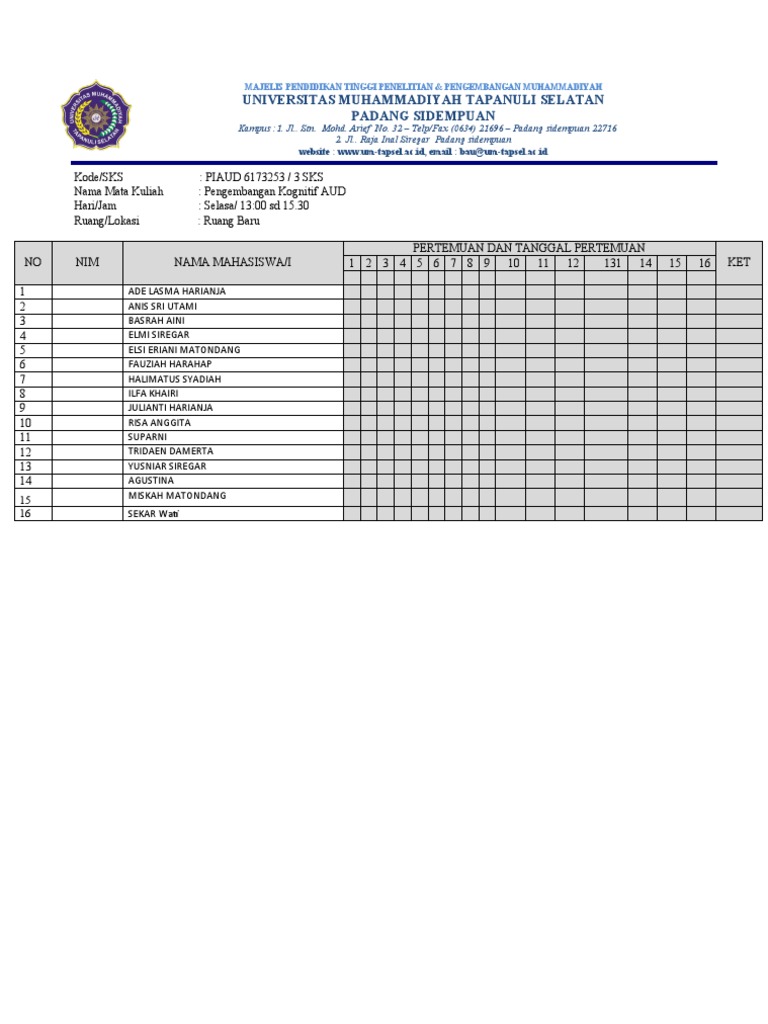 Absen - 2021 2022 2 | PDF