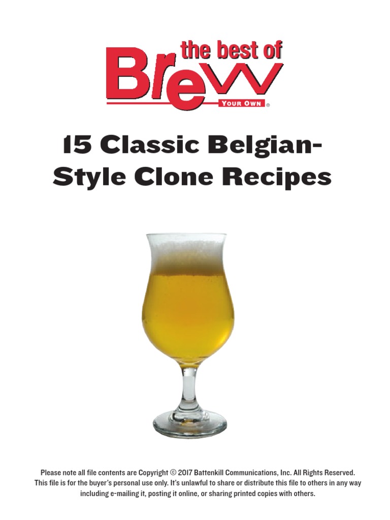 15 Classic Belgian Clone Recipes 2 | PDF | Brewing | Beer