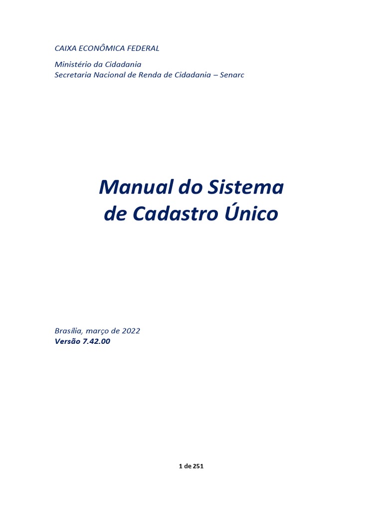 Manual Cadastro Unico | PDF | Senha | Internet